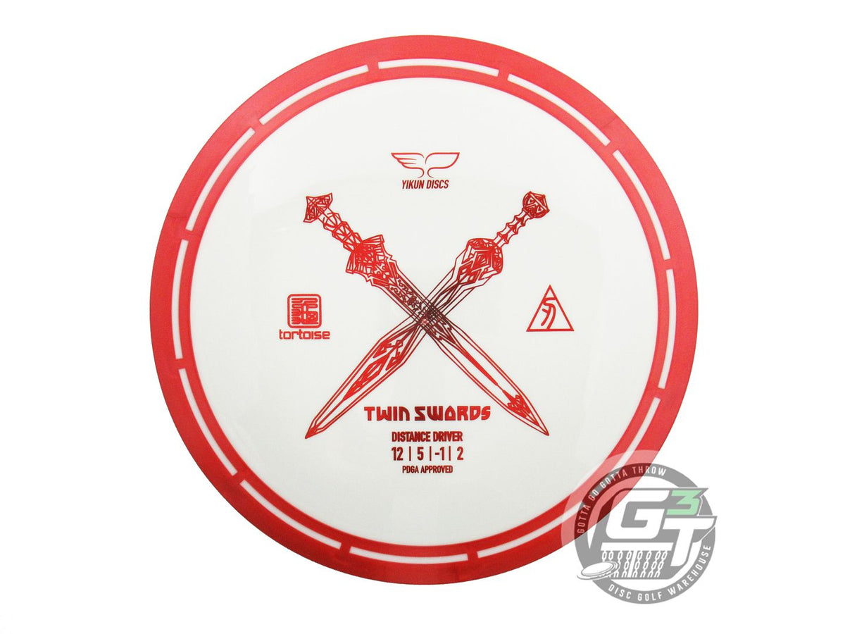 NOS Yikun Disc Golf Tortoise Twin Swords 173g Red Rim Distance Driver ...