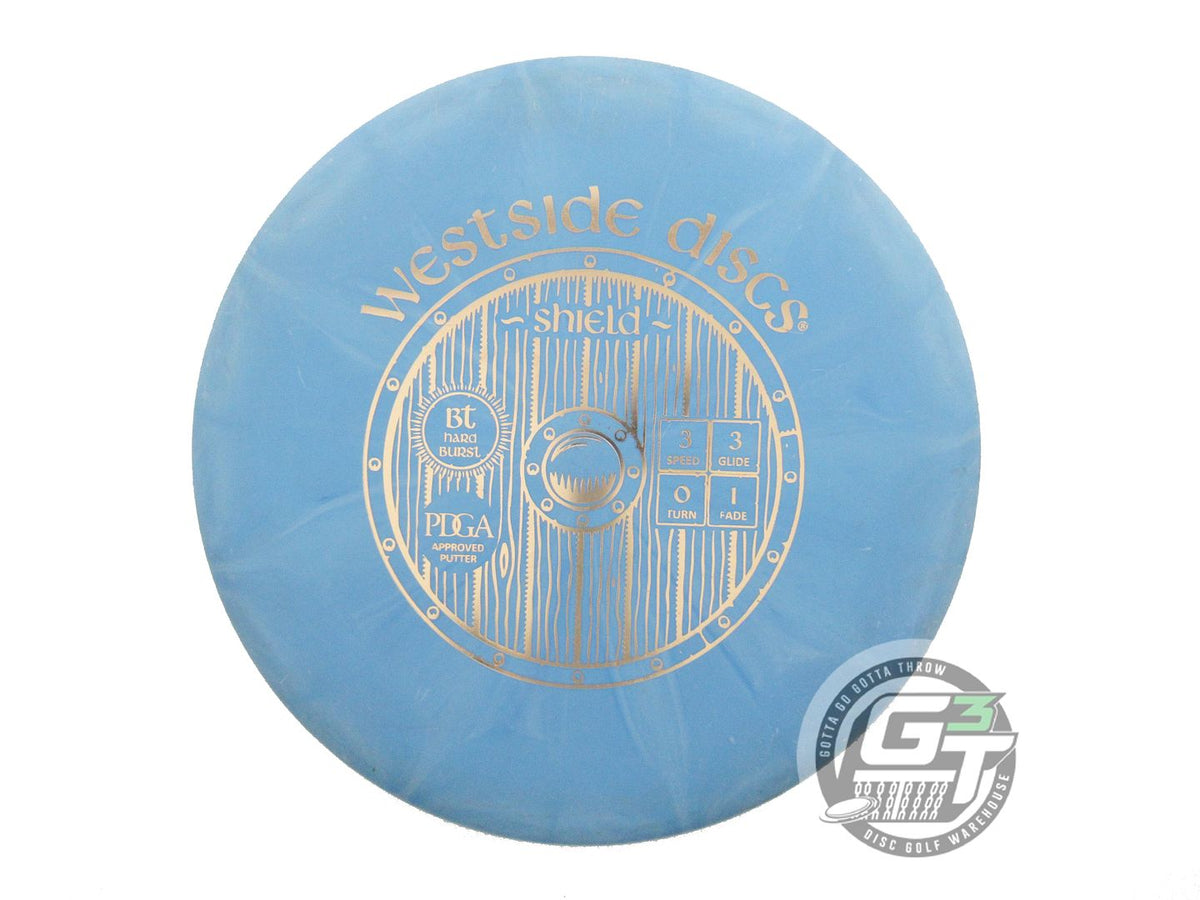 USED Westside Discs BT Hard Burst Shield 175g Blue Gold Foil Putter Go ...