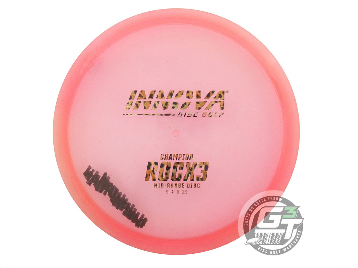 USED Innova Champion RocX3 180g Pink Cheetah Foil Midrange Golf Disc ...