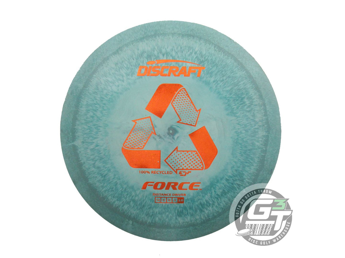 USED Discraft Recycled ESP Force 174g Green Orange Star Distance Drive ...
