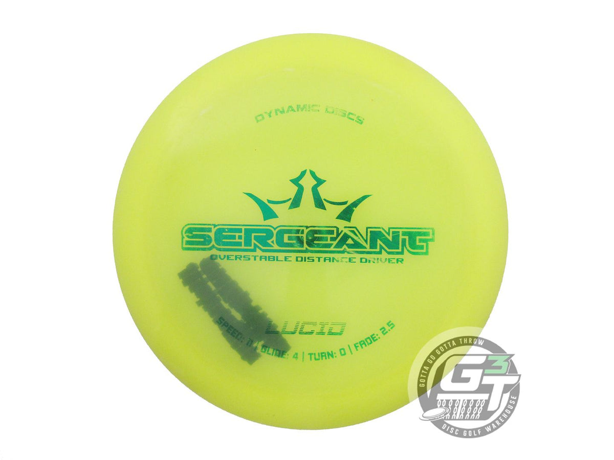 USED Dynamic Discs Lucid Sergeant 173g Yellow Green Foil Driver Golf D ...
