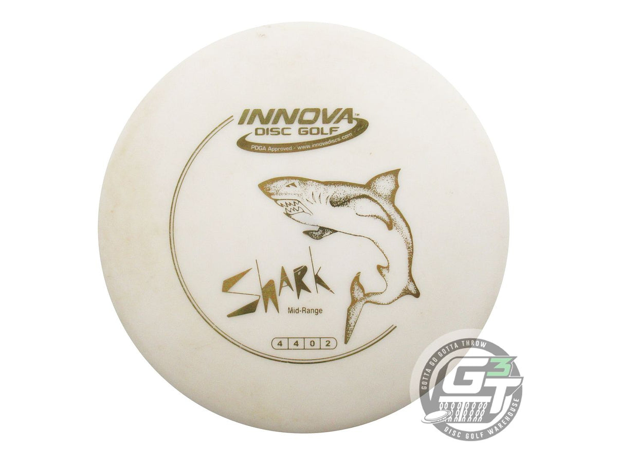 USED Innova DX Shark 150g Ivory Gold Foil Midrange Golf Disc – Gotta Go ...