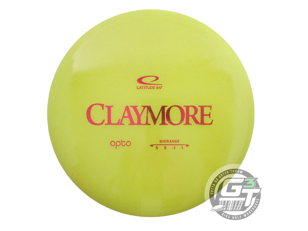 USED Latitude 64 Opto Claymore 177g Yellow Red Foil Midrange Golf Disc ...