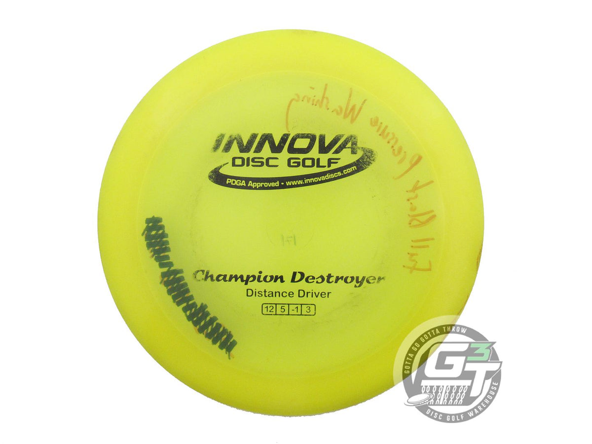 USED Innova Champion Destroyer 171g Yellow Black Stamp Distance Driver ...