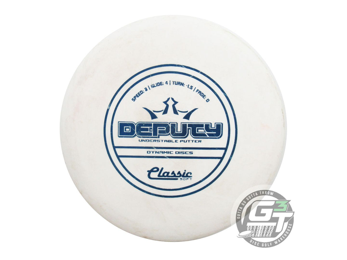 USED Dynamic Discs Classic Soft Deputy 174g White Blue Foil Putter Gol ...