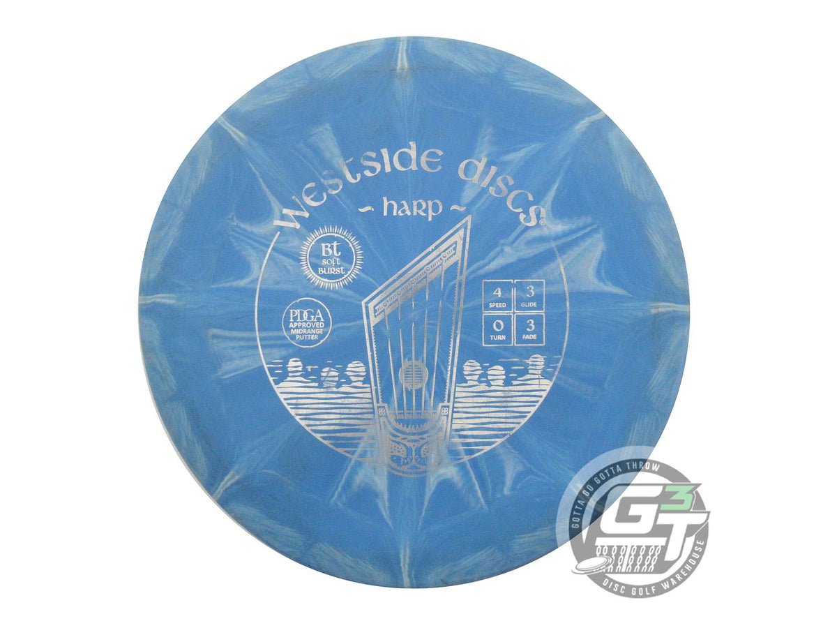 USED Westside Discs BT Soft Burst Harp 175g Blue Silver Foil Putter Go ...