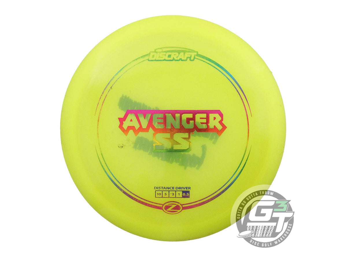 USED Discraft Z Avenger SS 180g Yellow Rainbow Foil Distance Driver Go ...