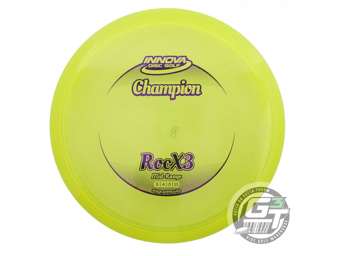 NOS Innova Champion RocX3 180g Yellow Purple Foil Midrange Golf Disc ...