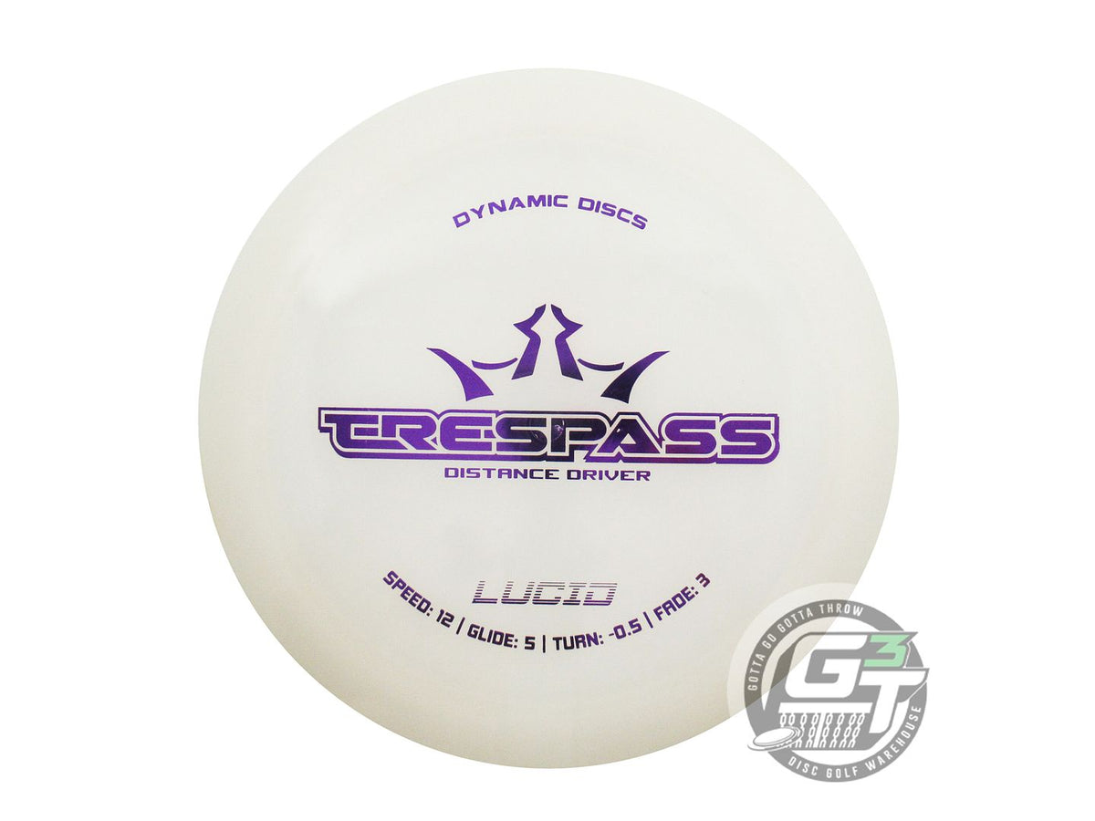 USED Dynamic Discs Lucid Trespass 172g White Purple Foil Distance Driv ...