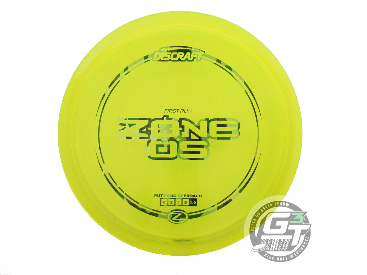 NOS Discraft FIRST RUN Z Zone OS 175g Yellow Green Camo Foil Putter Go ...