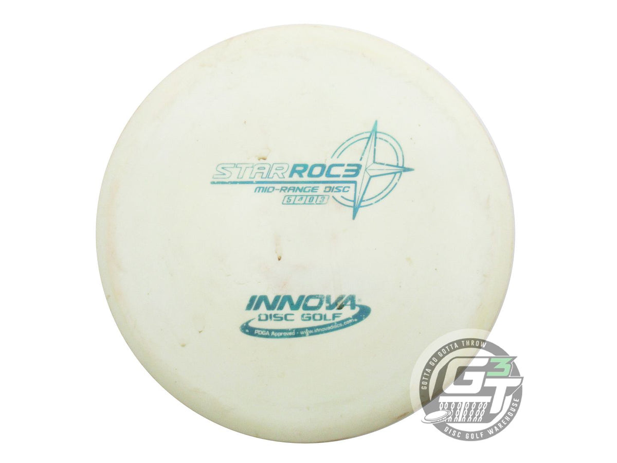 USED Innova Star Roc3 180g White Teal Foil Midrange Golf Disc – Gotta ...