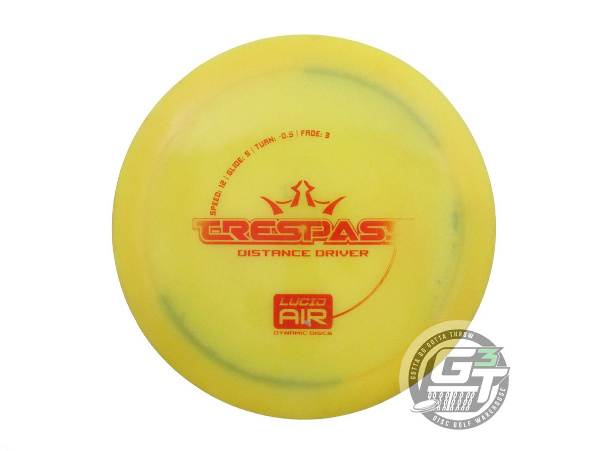 USED Dynamic Discs Lucid AIR Trespass 157g Yellow Red Foil Distance Dr ...